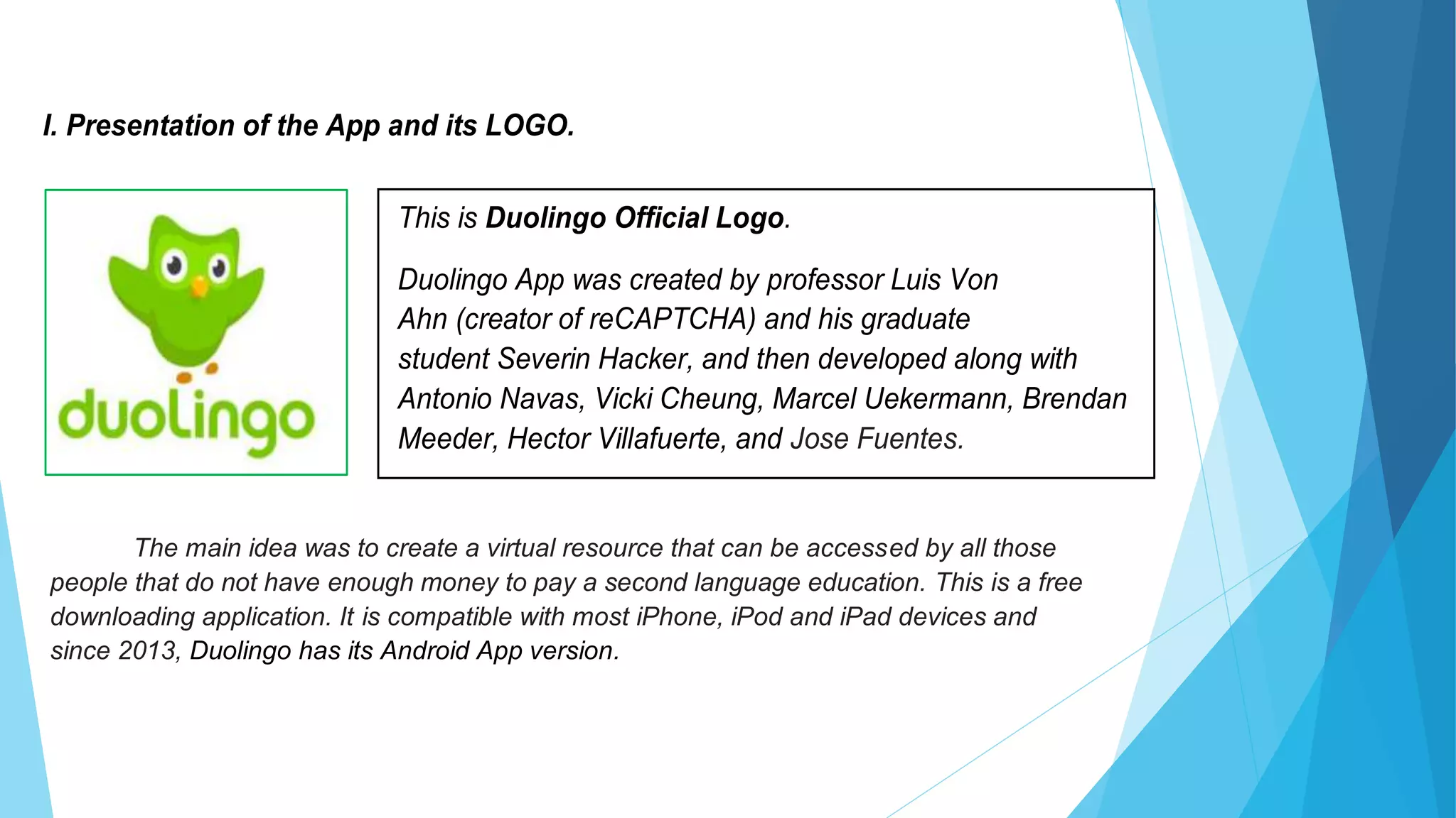 Duolingo app as a resource to english teaching and learning | PPTX