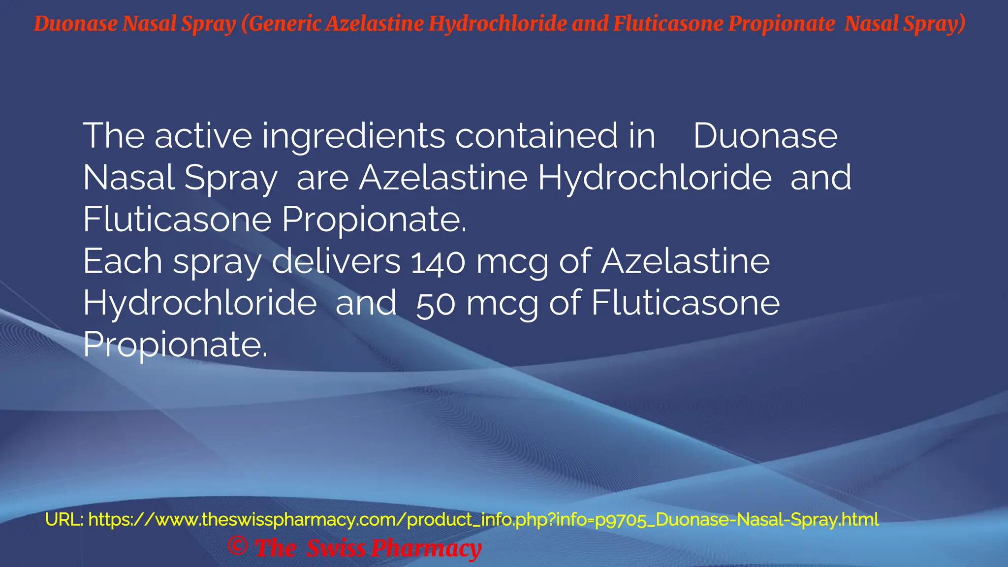 Duonase Nasal Spray (Generic Azelastine Hydrochloride and Fluticasone ...