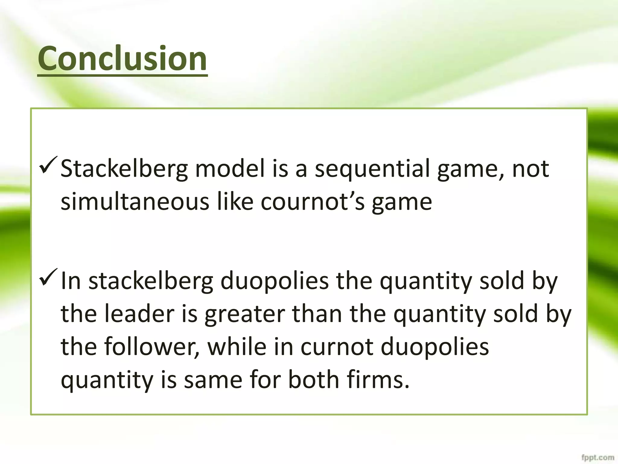 stackelberg Duopoly model | PPTX