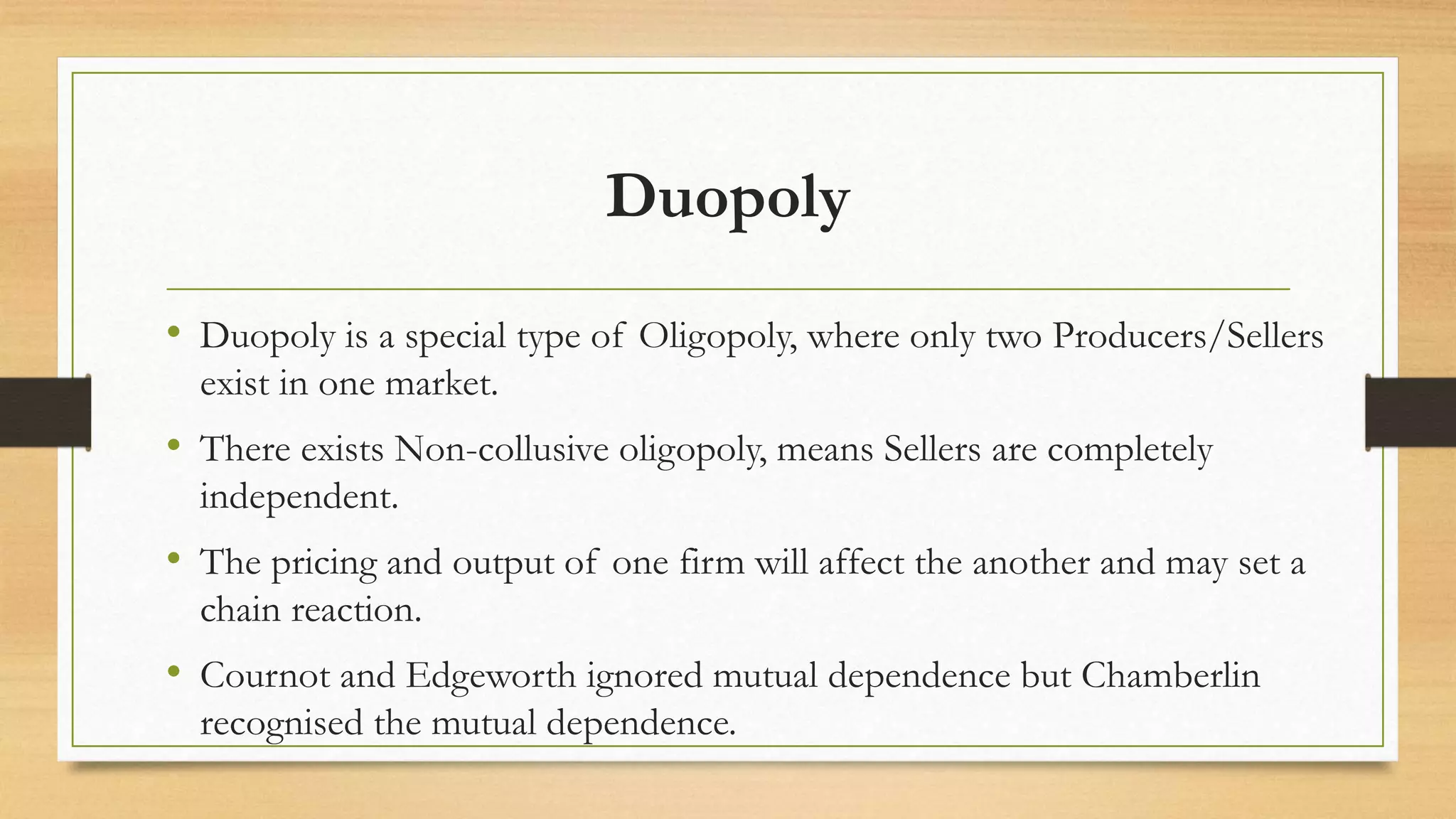 Cournot's Duopoly model | PPTX