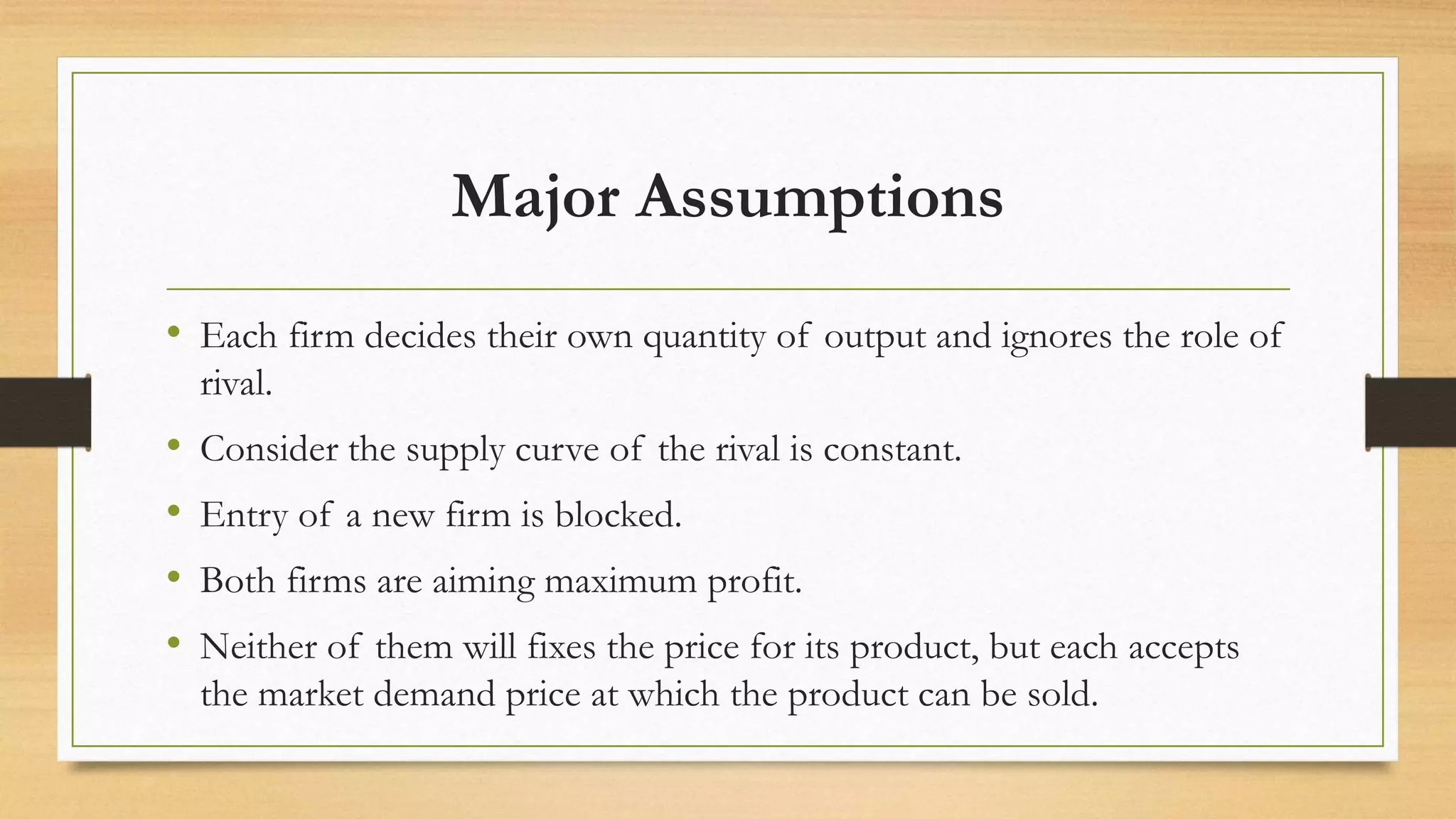 Cournot's Duopoly model | PPTX