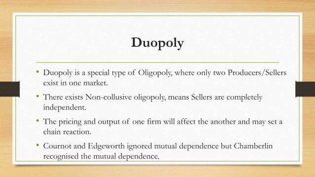 Cournot's Duopoly model | PPTX