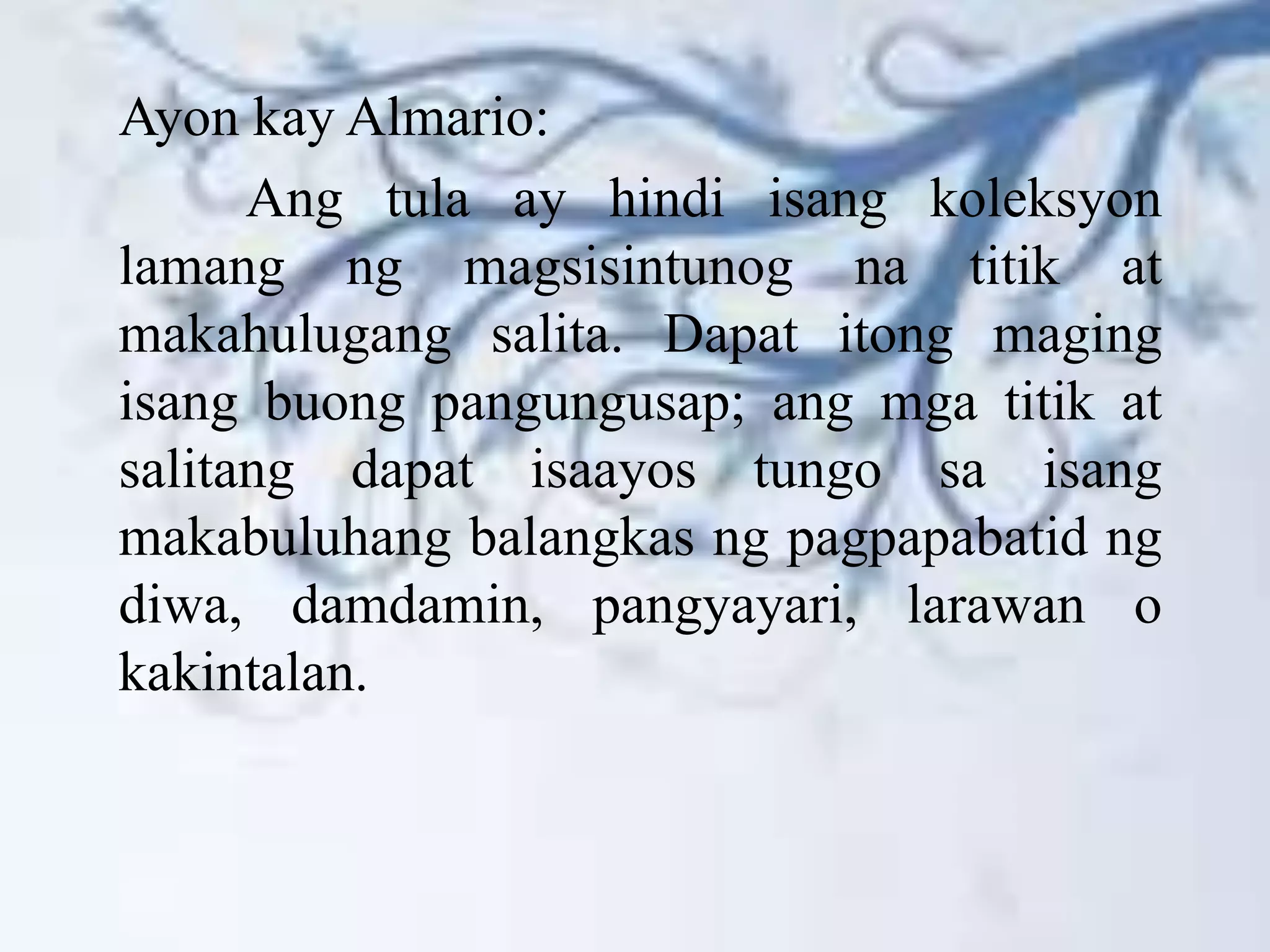 Pagsasaling-Wika: Poesya o Tula | PPTX