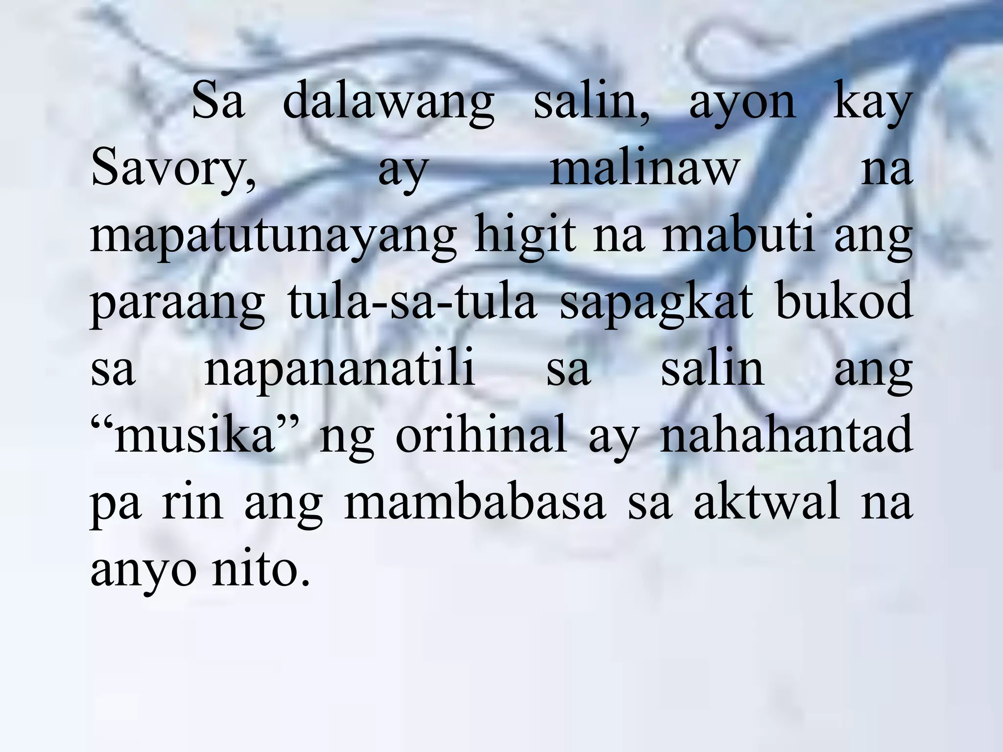 Pagsasaling-Wika: Poesya o Tula | PPTX