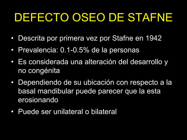 Defecto Oseo de Stafne
