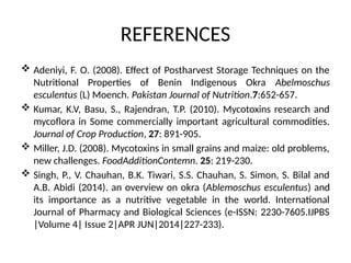 evaluation of fungi associated with okra rot | PPTX