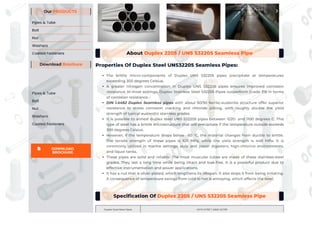 Duplex 2205 / UNS S32205 Seamless Pipe Shree Ashapura Steel | PDF
