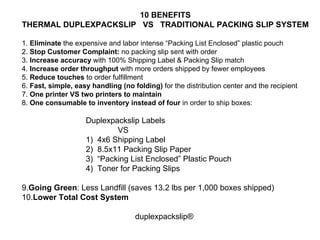 Duplexpackslip® | PPT | Desktop Publishing | Computer Software and ...