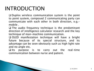 Duplex wireless audio communication system | PPT