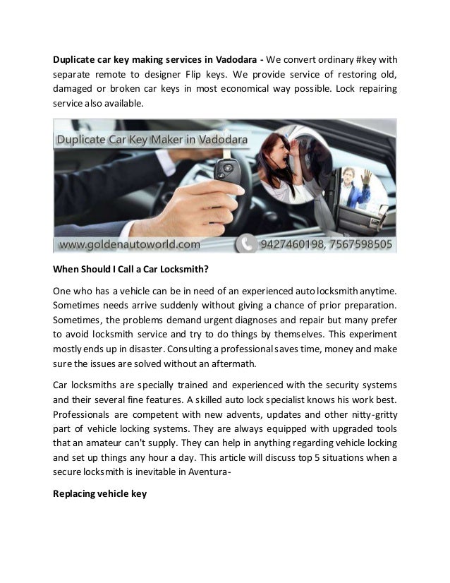 Duplicate Car Key Making Services in Vadodara | Car Key Maker | Golden ...