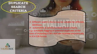 Duplicate Case in Pharmacovigilance | PPTX
