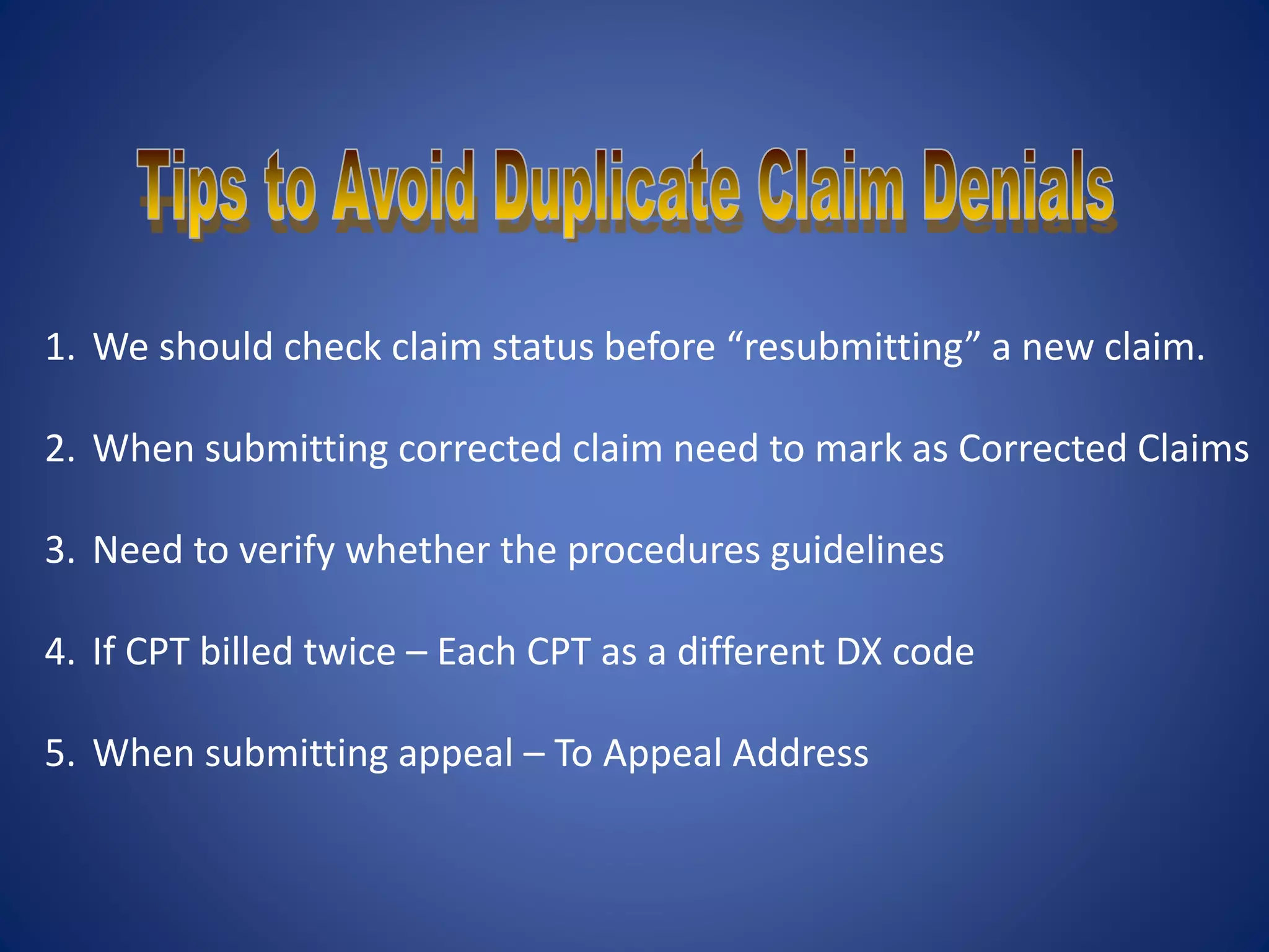 Denial Management - Medical billing | PPTX