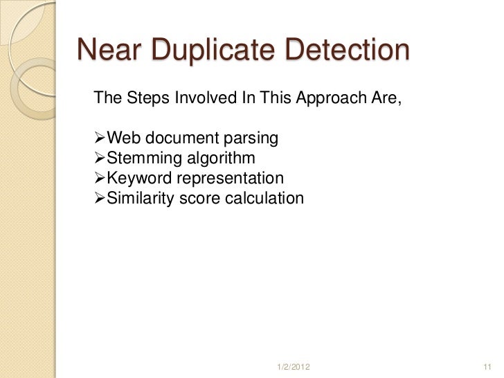 Novel And Efficient Approch For Detection Of Duplicate Pages In Web C