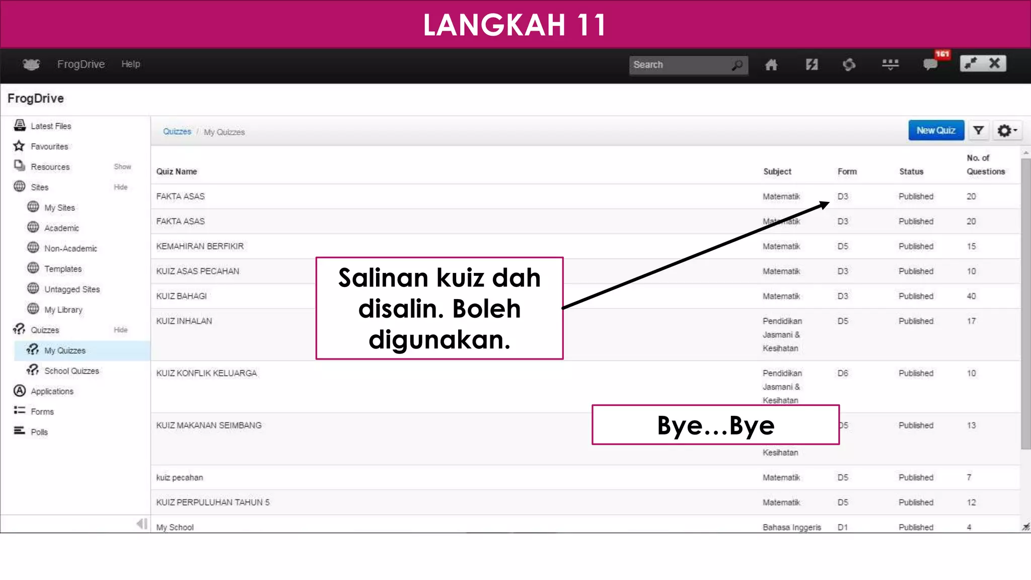 TEKNIK DUPLICATE UNTUK SUNTING KUIZ FROG VLE | PPTX