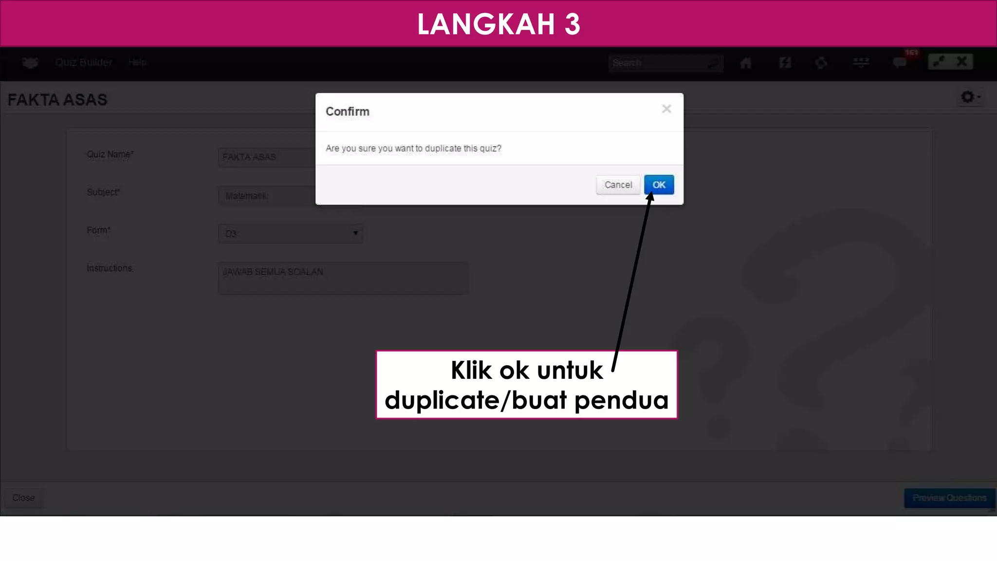 TEKNIK DUPLICATE UNTUK SUNTING KUIZ FROG VLE | PPTX