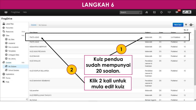 TEKNIK DUPLICATE UNTUK SUNTING KUIZ FROG VLE | PPTX
