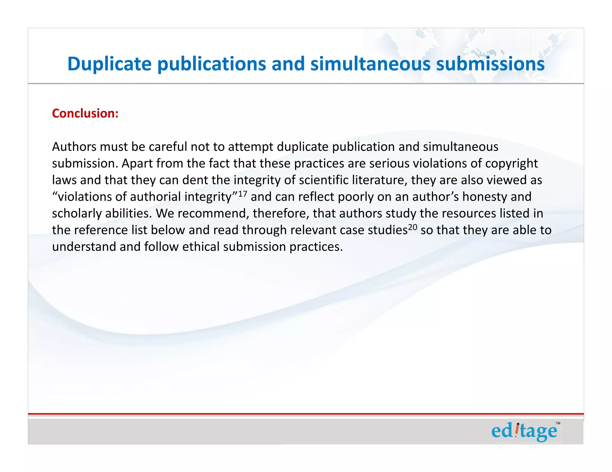 Duplicate publications and simultaneous submissions | PDF