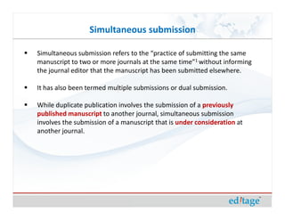 Duplicate publications and simultaneous submissions | PDF