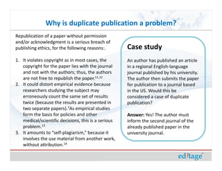 Duplicate publications and simultaneous submissions | PDF