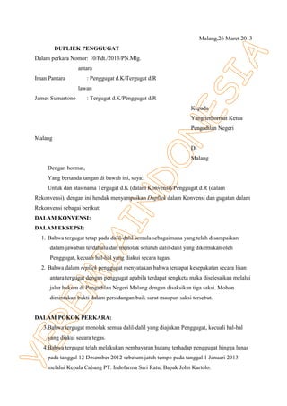 DUPLIEK PENGGUGAT | PDF