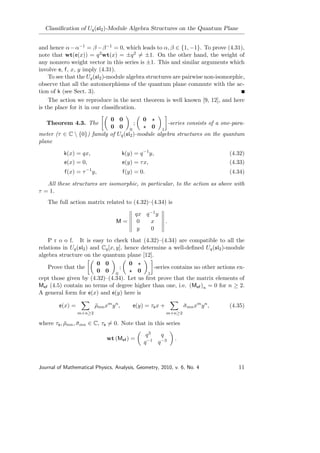 Classification of Uq(sl2)-module algebra structures on the quantum plane | PDF