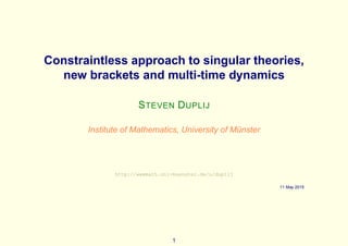 S. Duplij, Constraintless approach to singular theories, new brackets ...