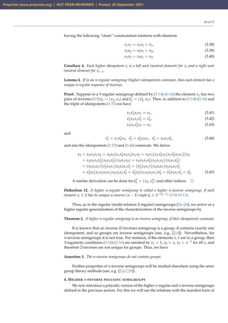Steven Duplij, "Higher regularity, inverse and polyadic semigroups", Preprints.org, 202109.0171 ...