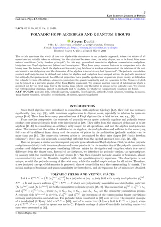 Steven Duplij, "Polyadic Hopf algebras and quantum groups" | PDF