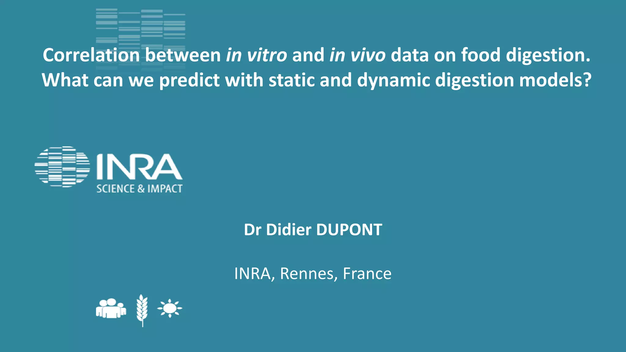 In vitro and in vivo data on food digestion - INFOGEST, 2018 | PDF