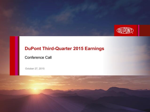 Du pont 3q15 Slides Final | PPT