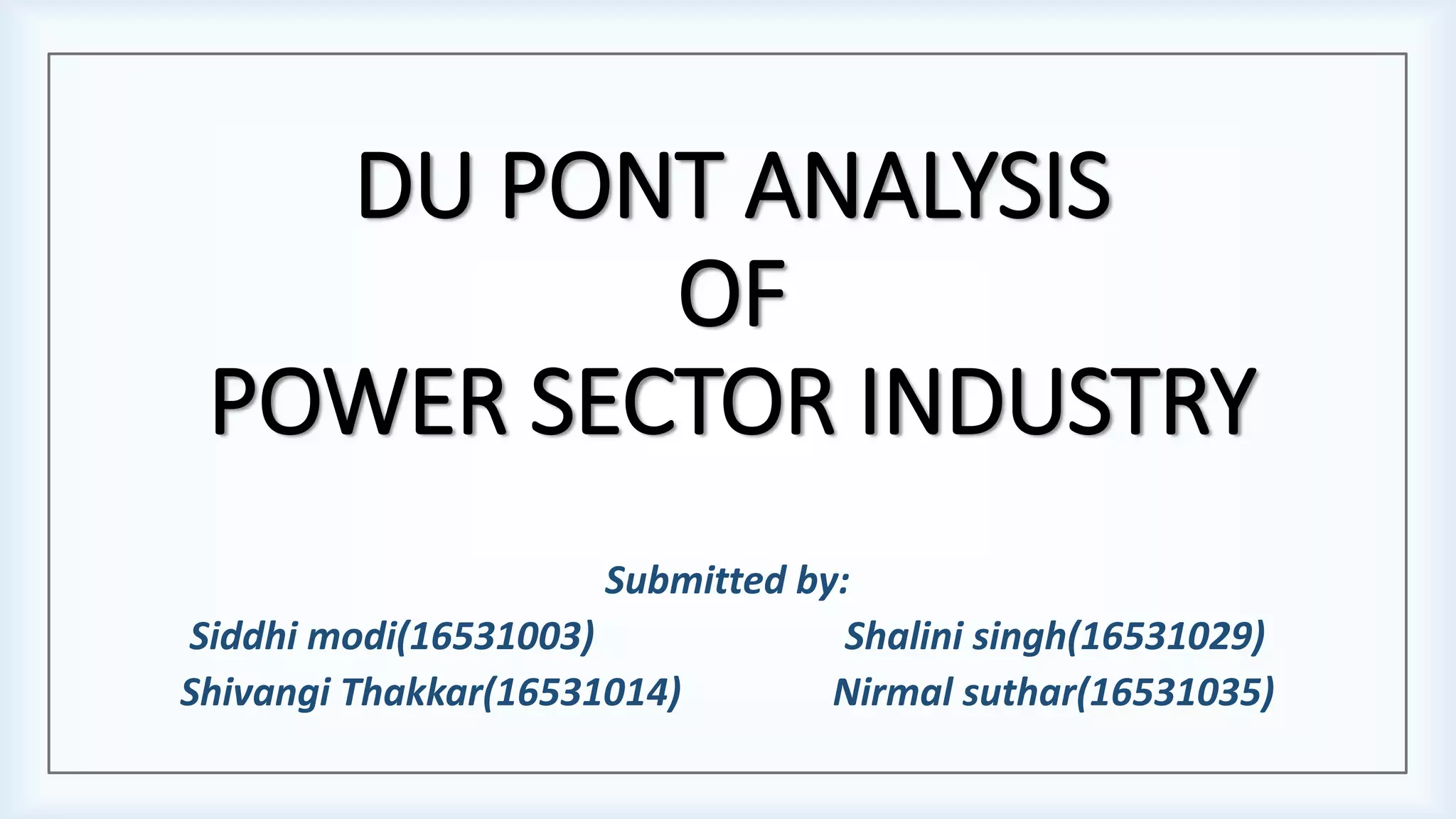 Du pont analysis | PPT