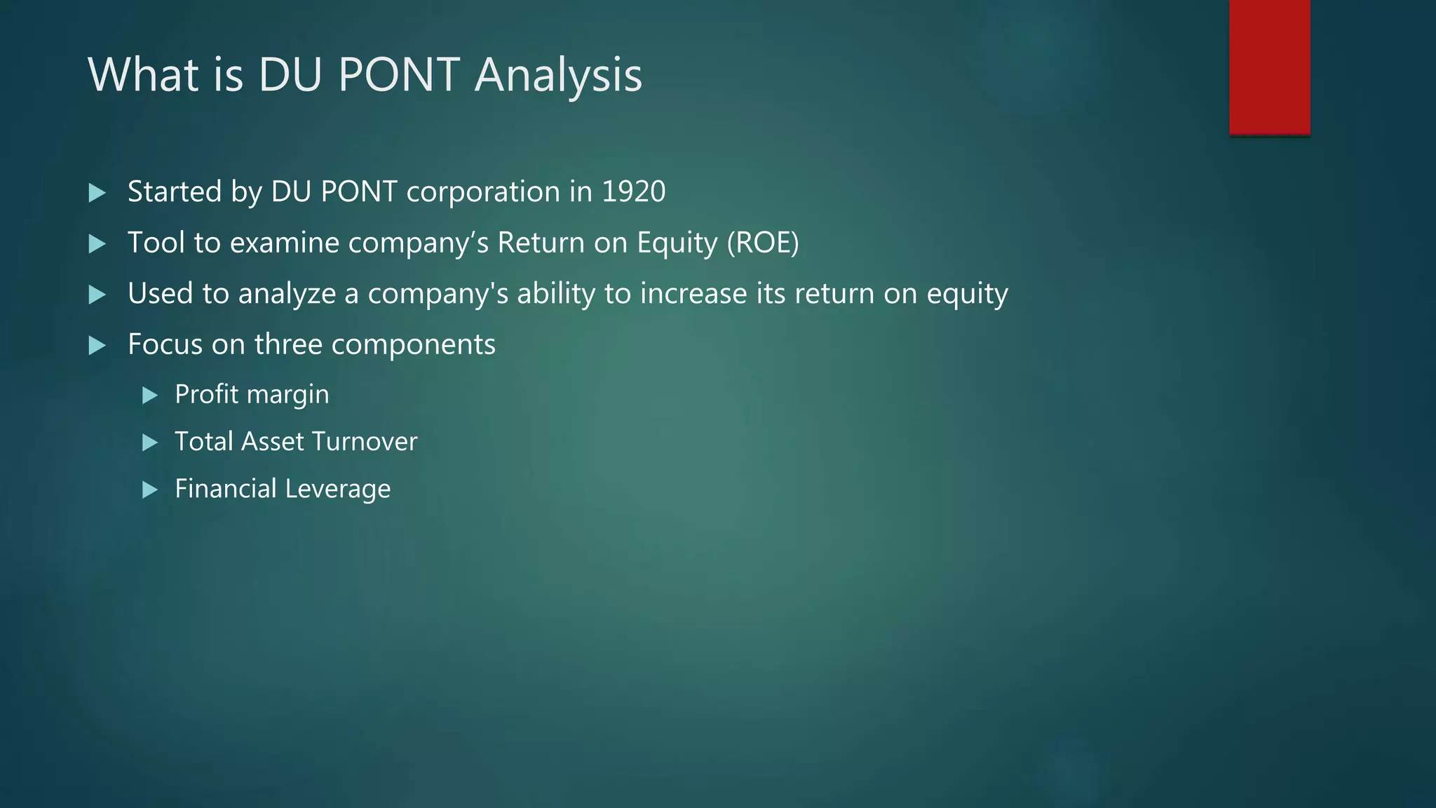 DU PONT analysis | PPTX