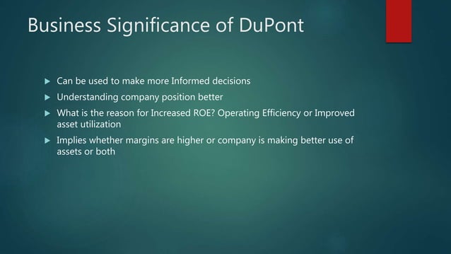 DU PONT analysis | PPTX