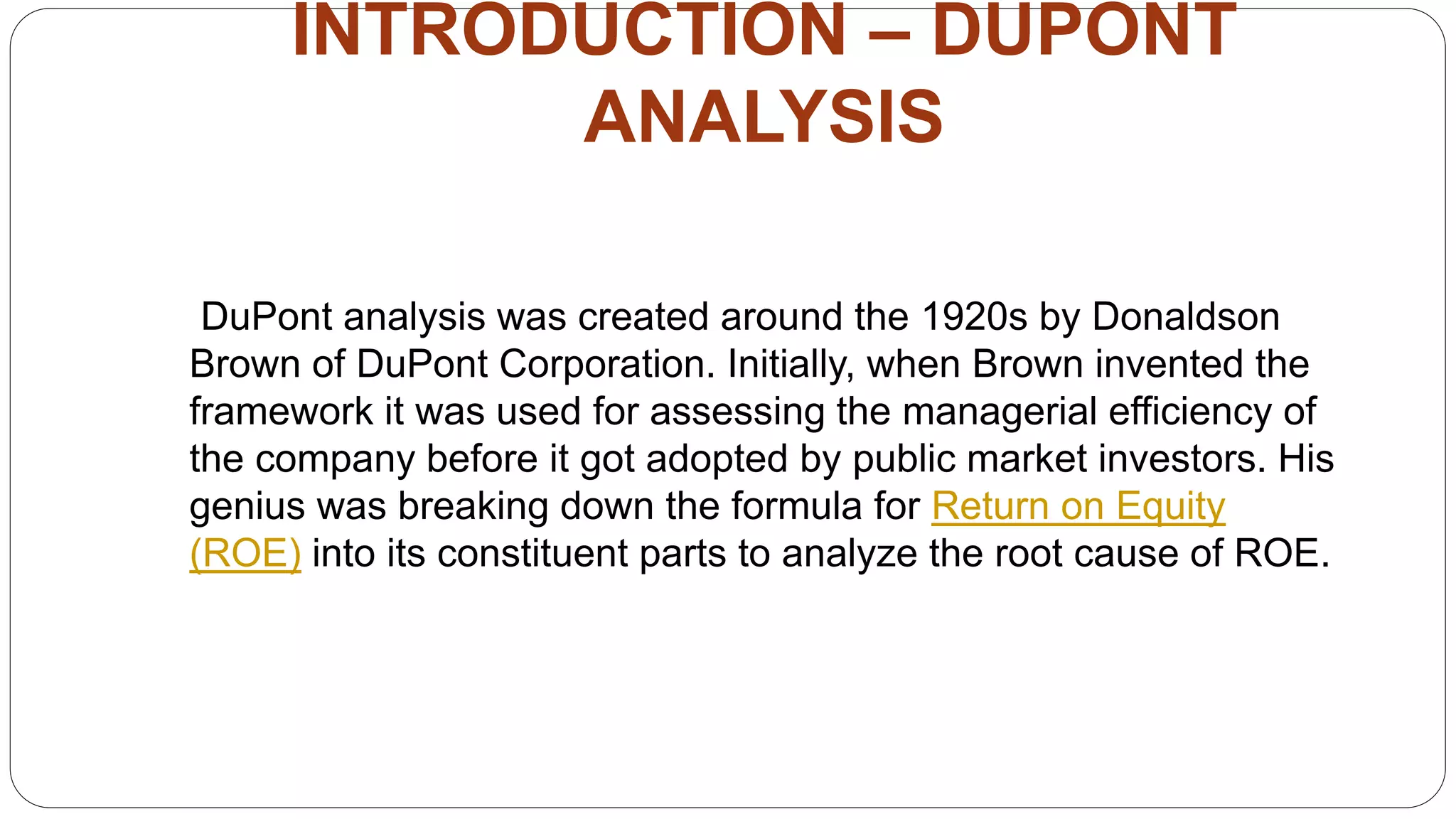 Du pont analysis final | PPTX