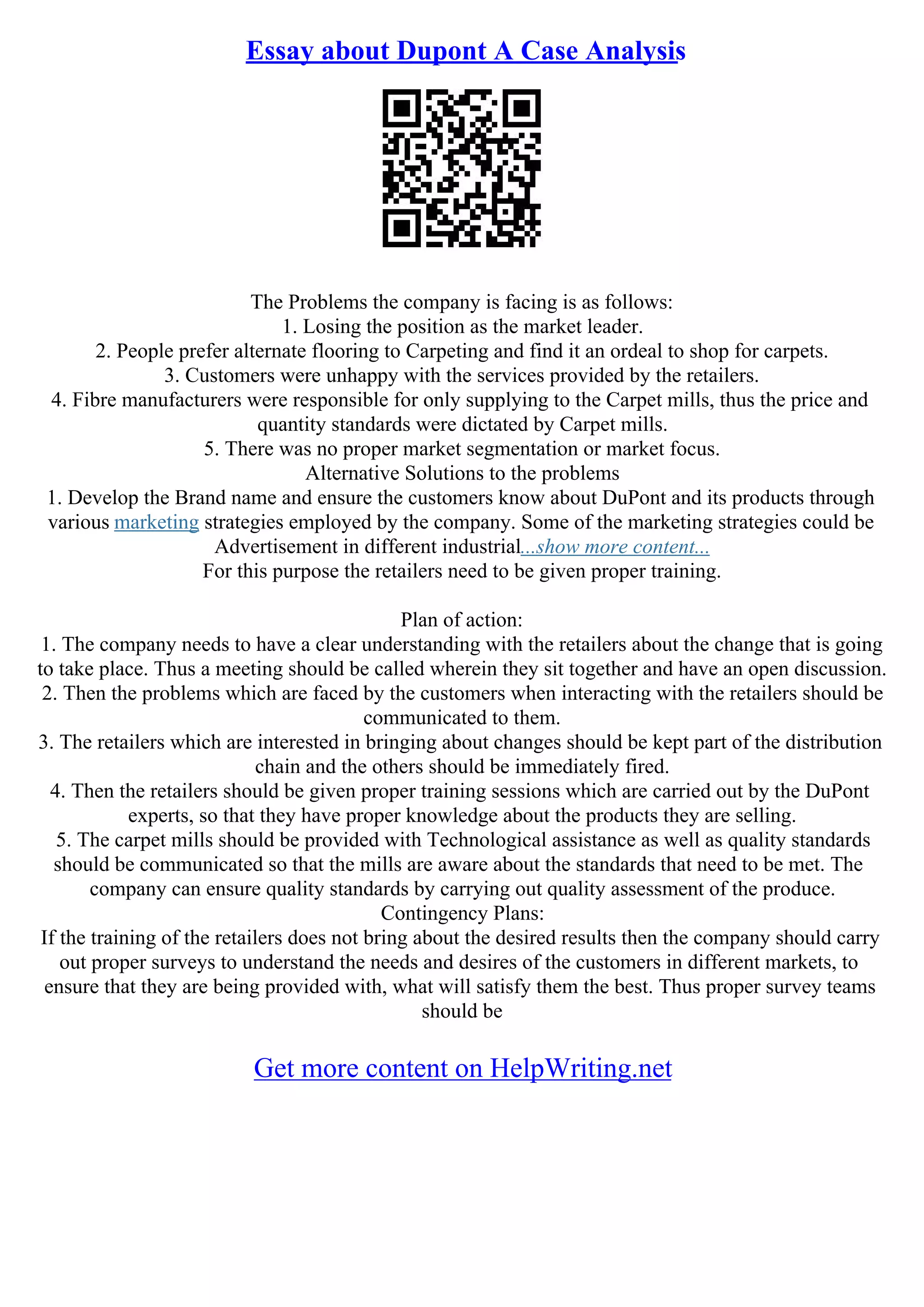Dupont Essay | PDF