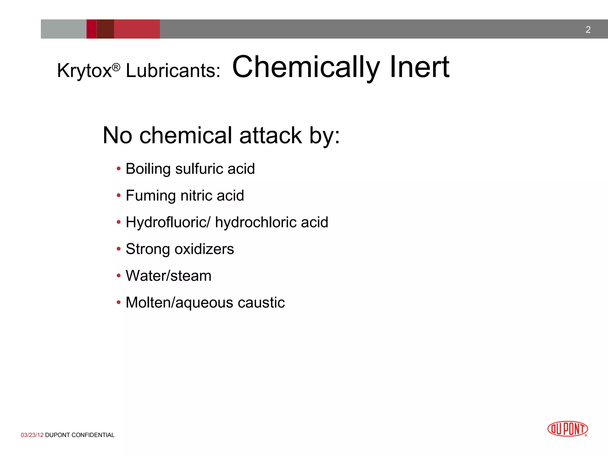 DuPont™ Krytox® Lubricants – Compatibility | PPT