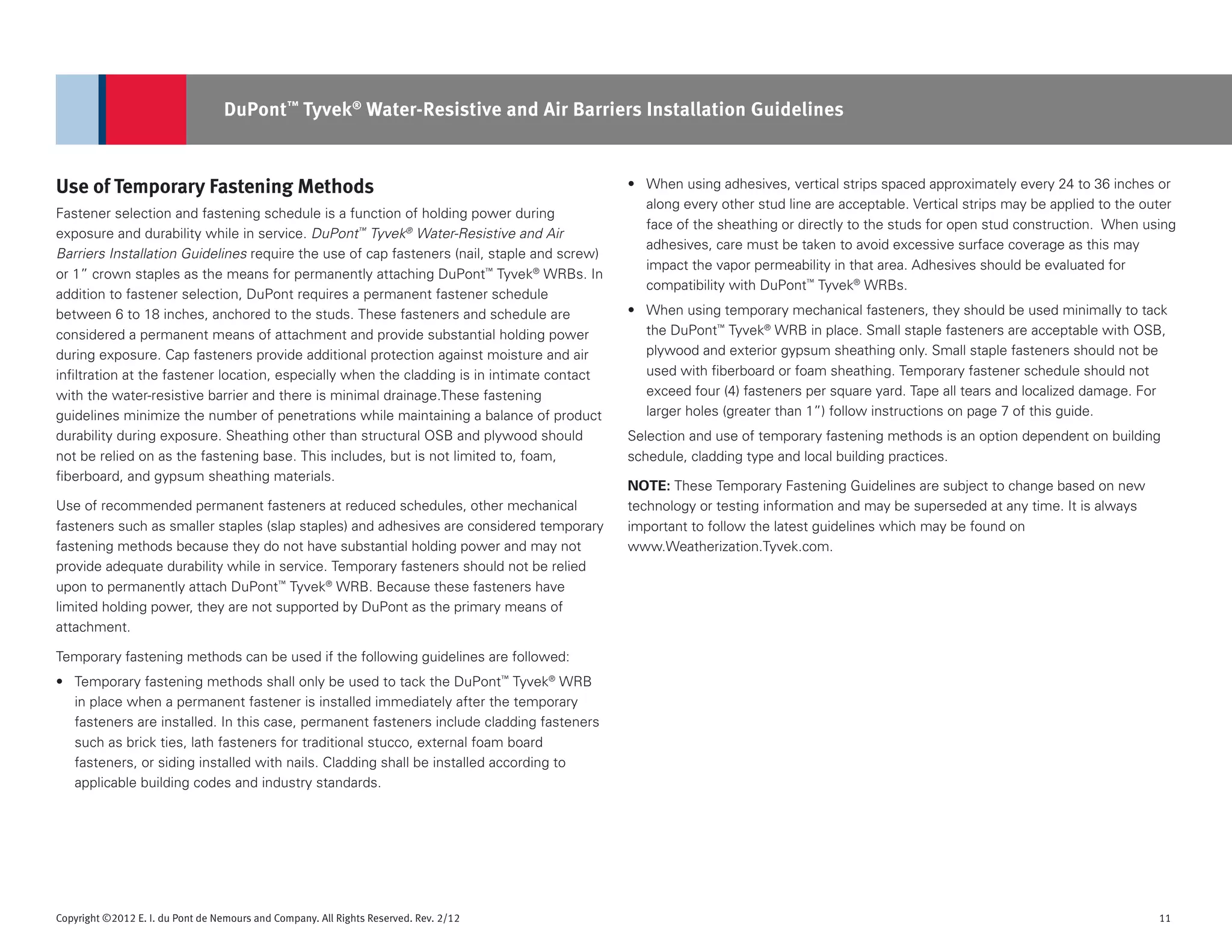 Dupont Tyvek Installation Guide | PDF