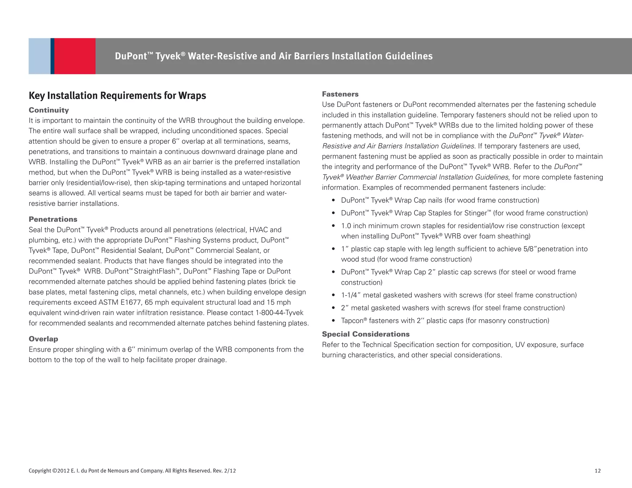 Dupont Tyvek Installation Guide | PDF
