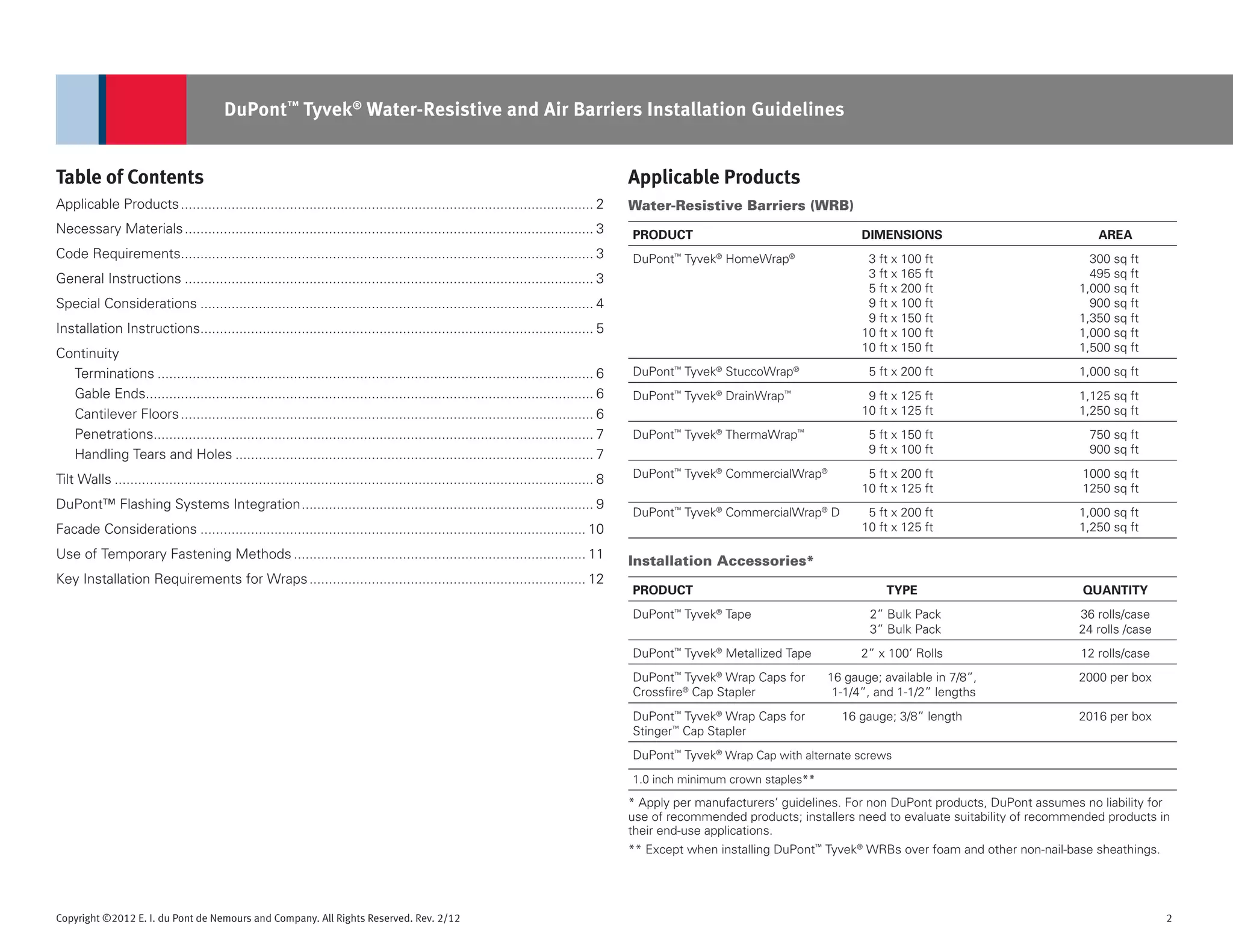 Dupont Tyvek Installation Guide | PDF