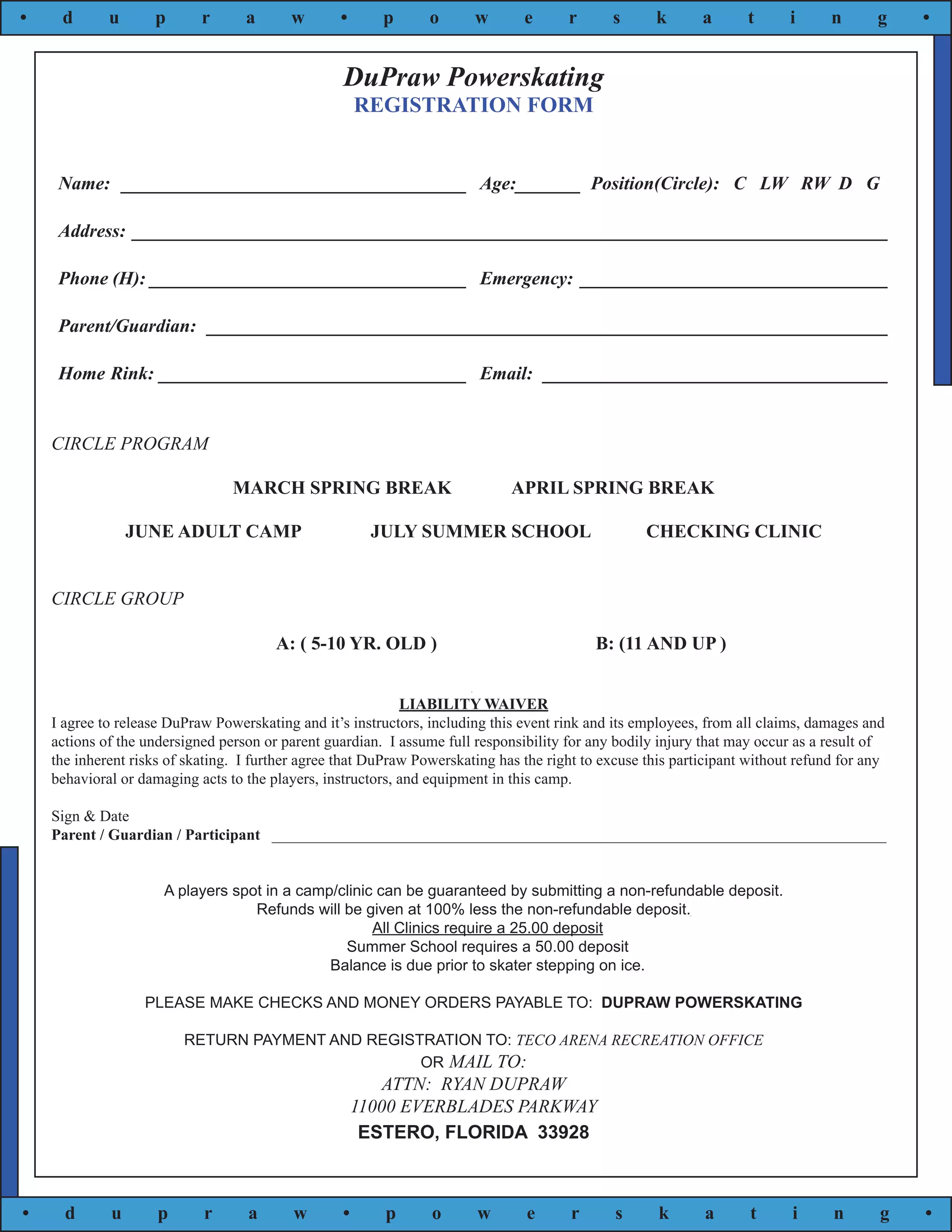 Design - Ice Hockey Clinic Brochure | PDF