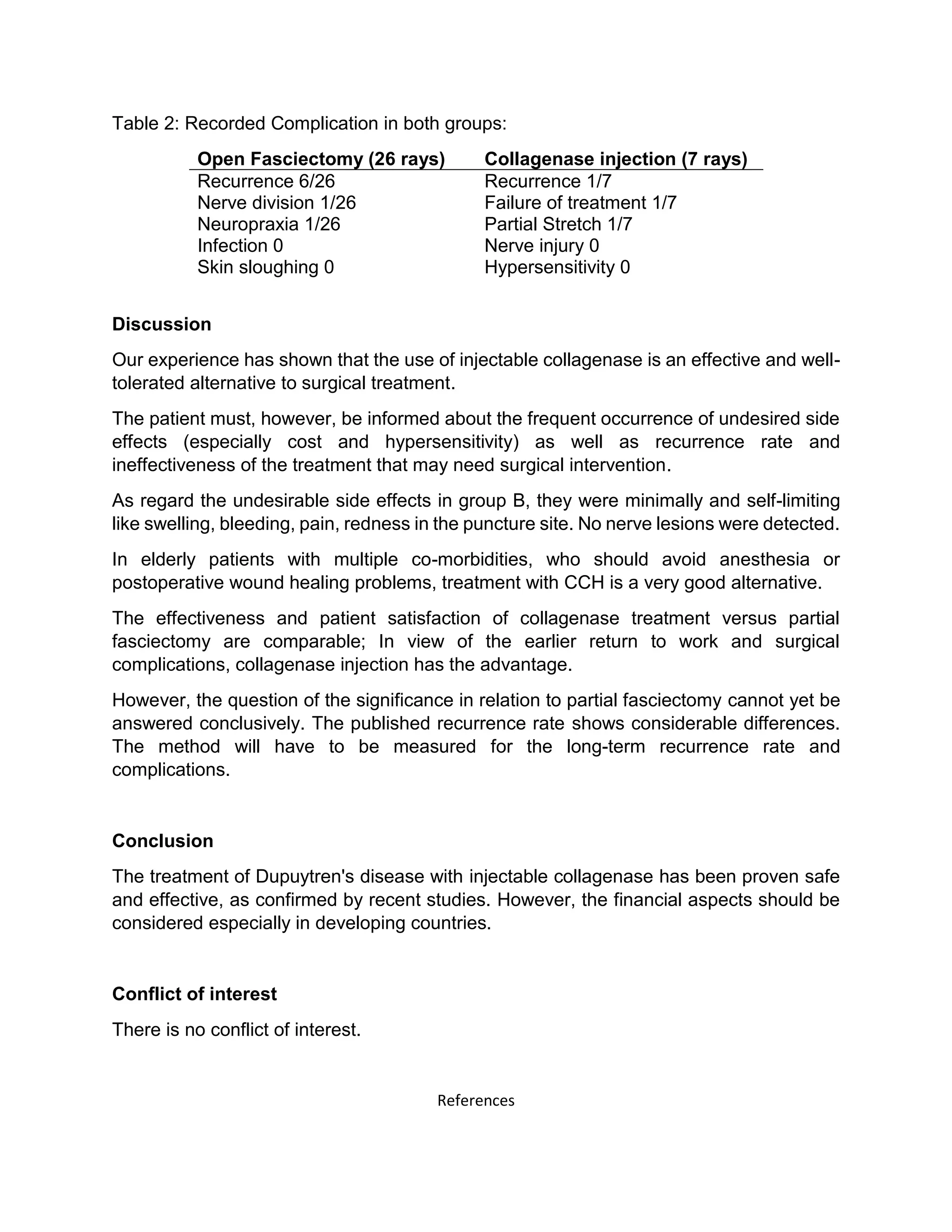 Efficacy of Injectable Collagenase in the treatment of Dupuytren’s ...