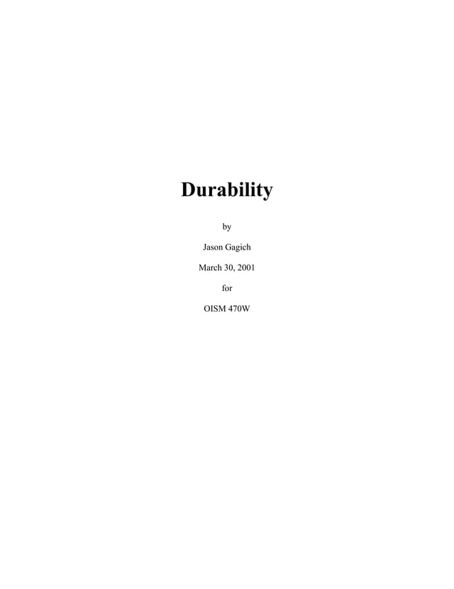 Durability | PDF