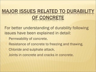 Durability of Concrete | PPT