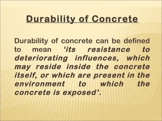 Durability of Concrete | PPT