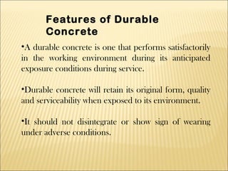 Durability of Concrete | PPT