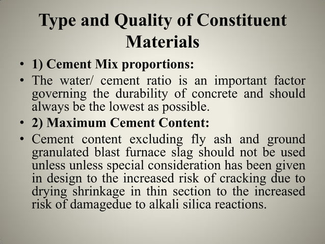 Durability and Permeability of Concrete
