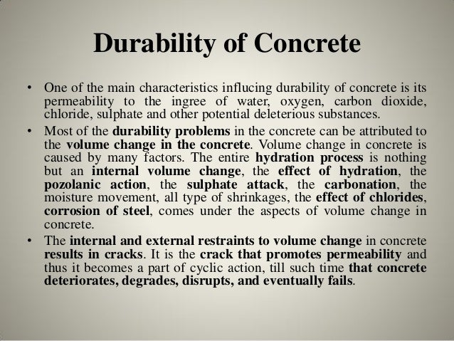 Durability and Permeability of Concrete