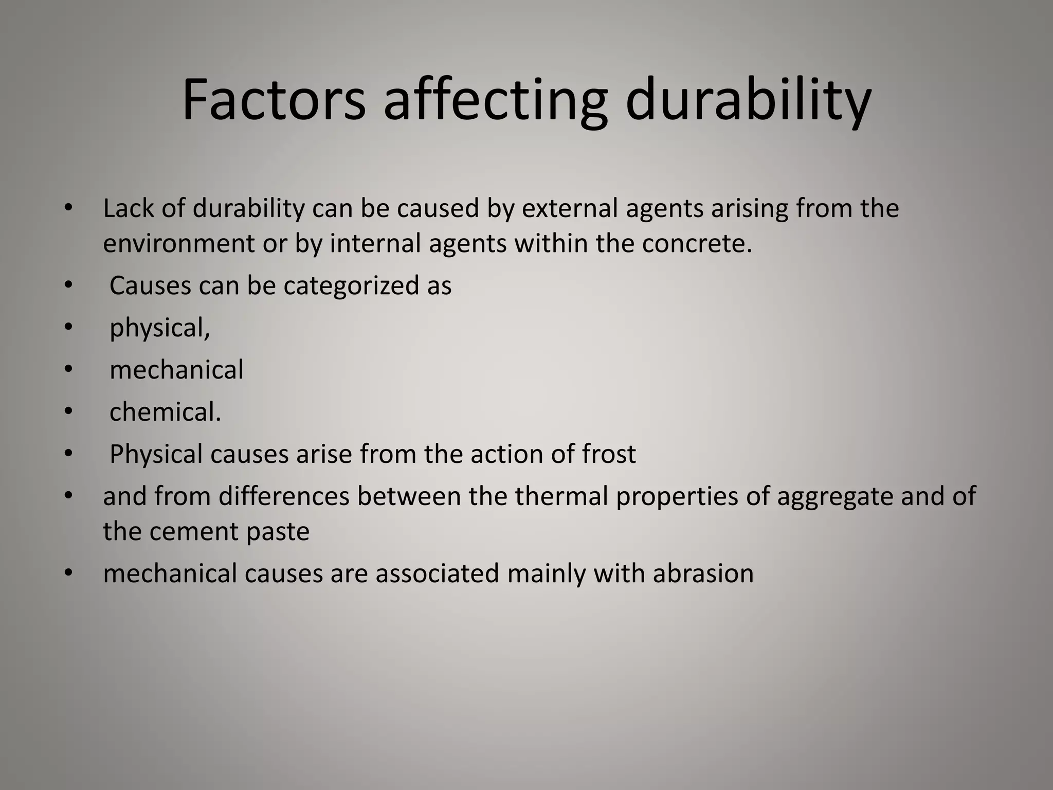 Durability of concrete | PPTX