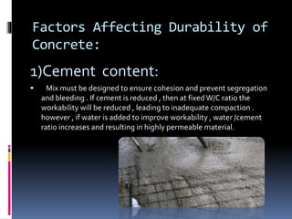 Durability of concrete | PPT