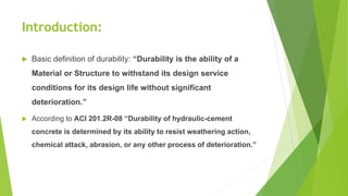 Durability of concrete structures in bangladesh | PPTX